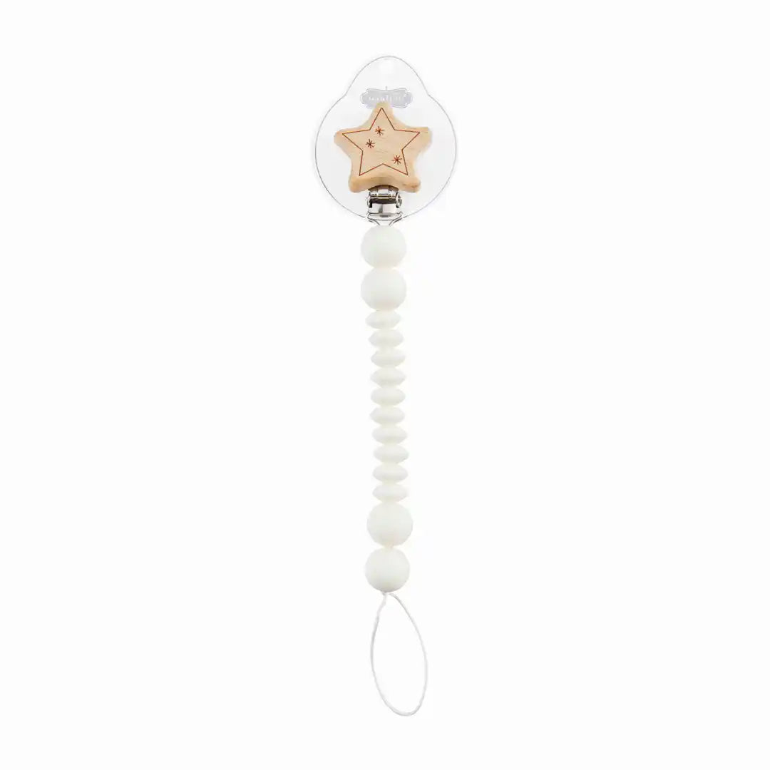 WOOD WHITE STAR PACI CLIP – Box, Incorporated